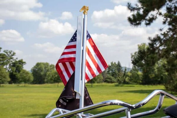 Motorcycle Flag Mount With Vibrant 8x11 Flag, #1 On Market